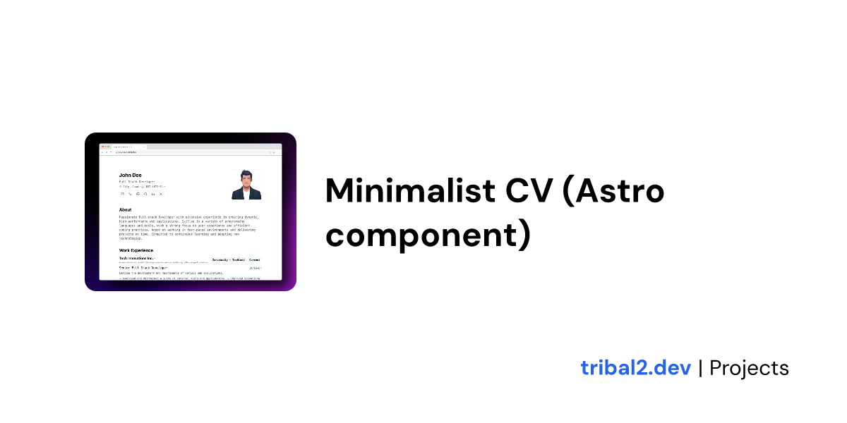 Minimalist CV (Astro component)